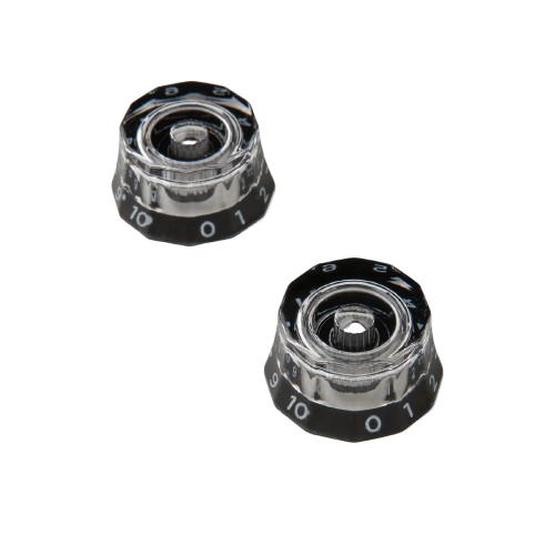 PRS Lampshade SAE Shaft Knobs (Clear/Black) - 2 Pack